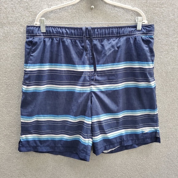 Speedo | Swim | Speedo Men Swimwear Xl Blue Striped Trunks 7 Inseam ...